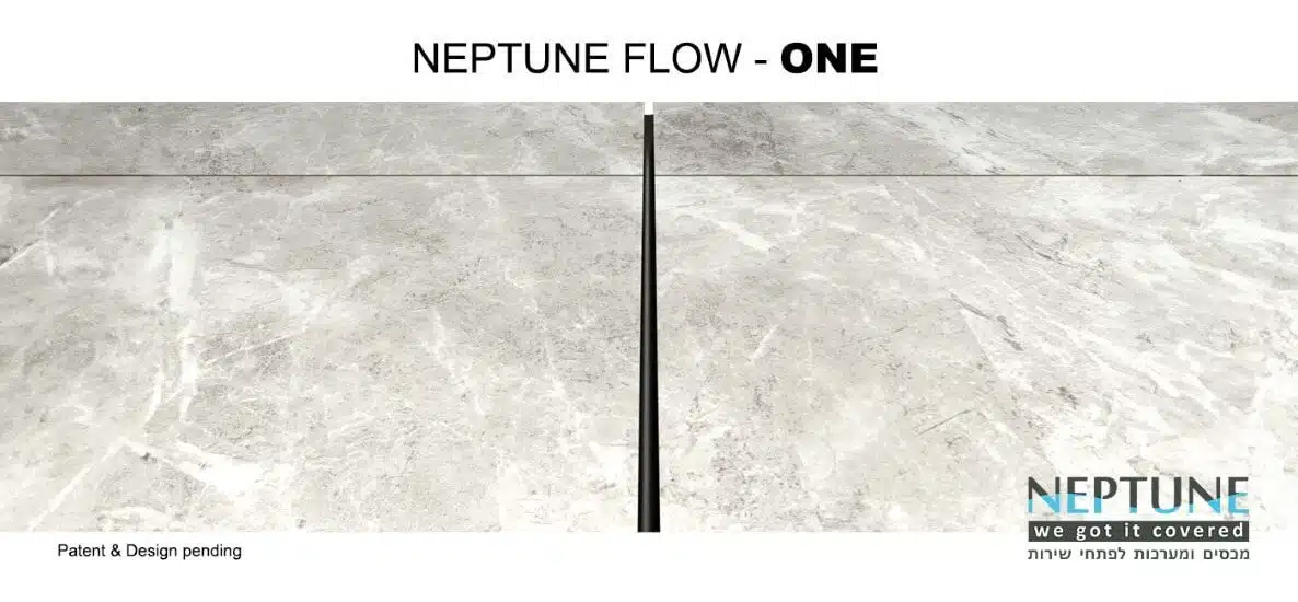 Neptune Flow One - תעלת ניקוז נסתרת מלבנית ומעוצבת לגינה מאלומיניום ...