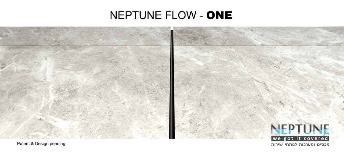 Neptune Flow One - תעלת ניקוז נסתרת מלבנית ומעוצבת לגינה מאלומיניום ...